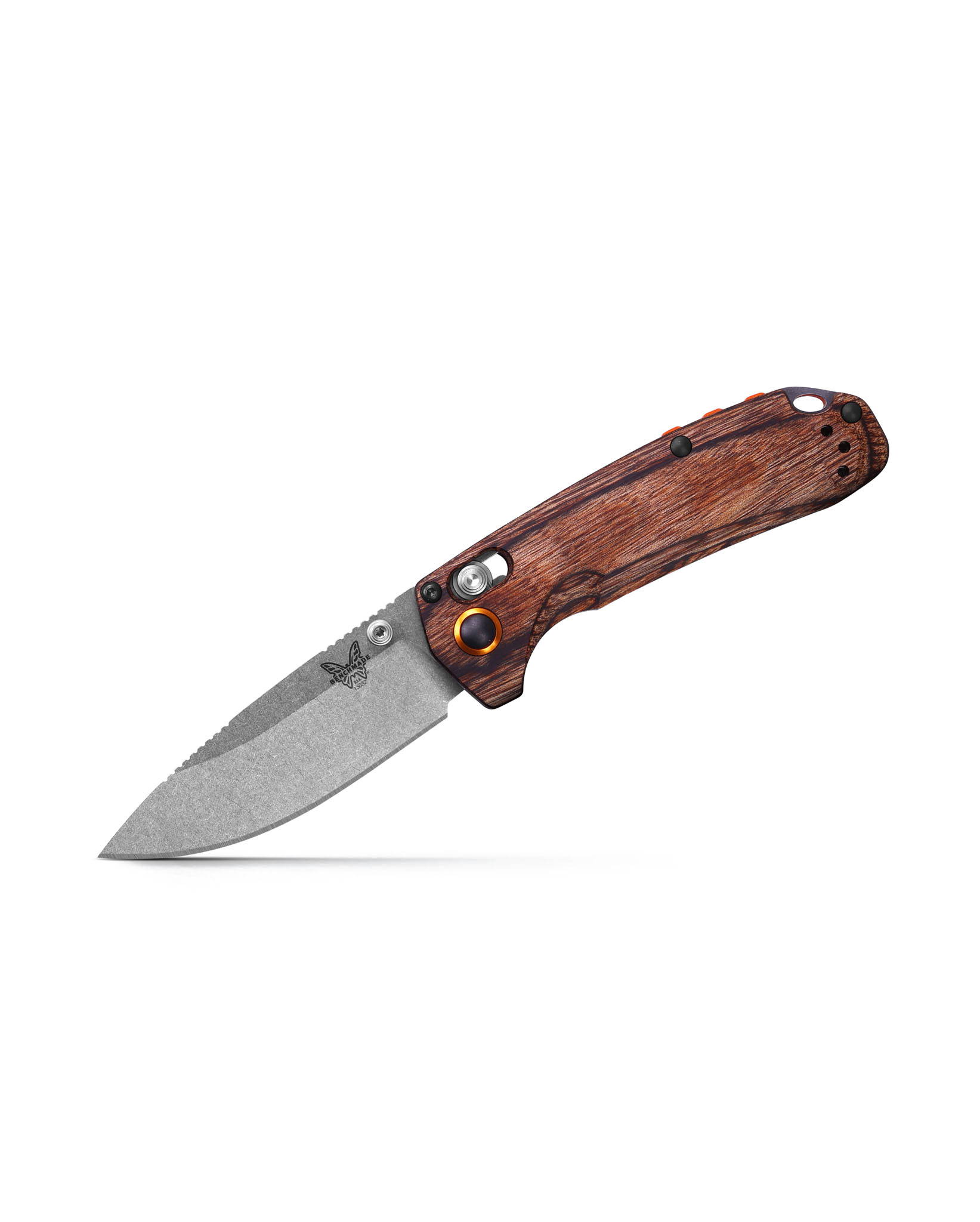 Benchmade North Fork Folding Knife with Stabilized Wood Scales | Bass ...